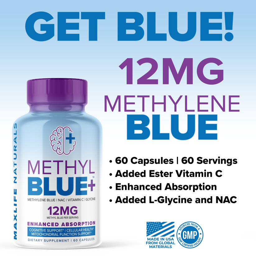 Methyl Blue+ - Methylene Blue Pharma Grade 12mg (USP Grade) with Enhan ...